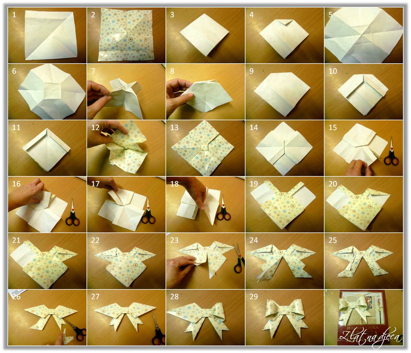Zlatna djeca: Origami mašna za poklone