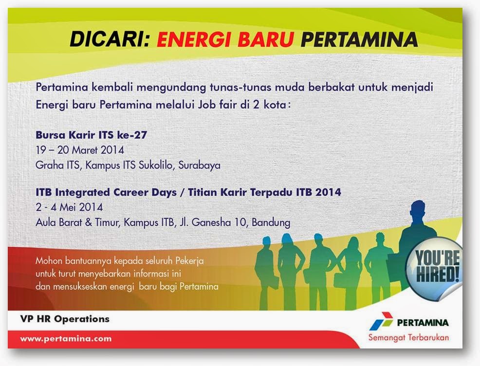 Recruitment Pertamina di Job Fair ITS & ITB ~ Serba Serbi Coretan Faza