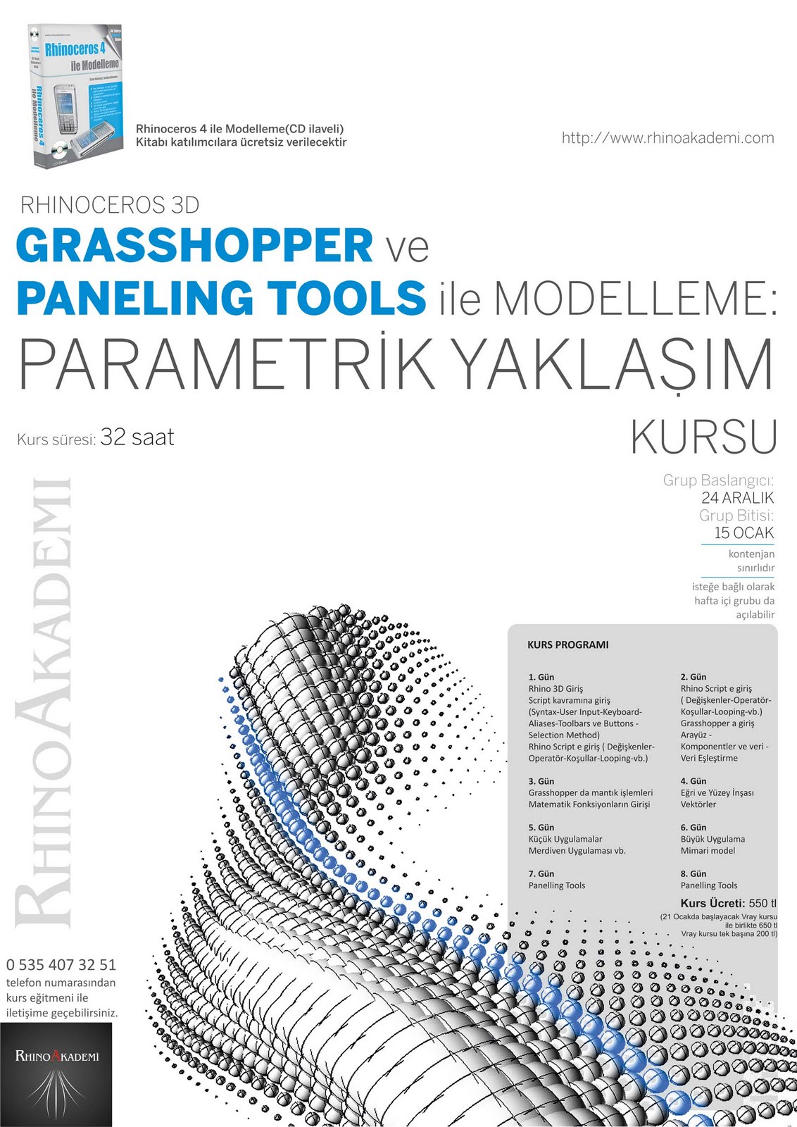 Ilk Turkce Rhinoceros 3D Egitim Kitabi: Grasshopper ve Paneling Tools ...