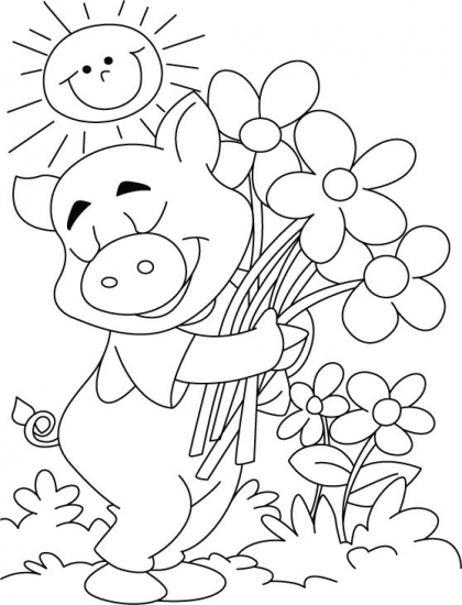 Dancing Pig Coloring Book Pages For Desktop