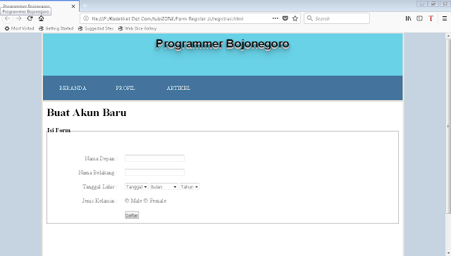 Tutorial Membuat Form Register Beserta Validasinya Menggunakan Javascript Tubianto 
