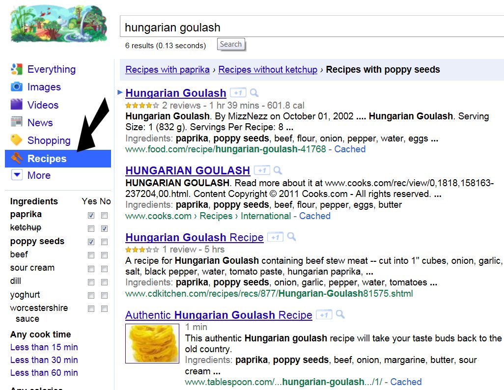 Ancestor Search Blog: Using Google's Recipe View for Family History