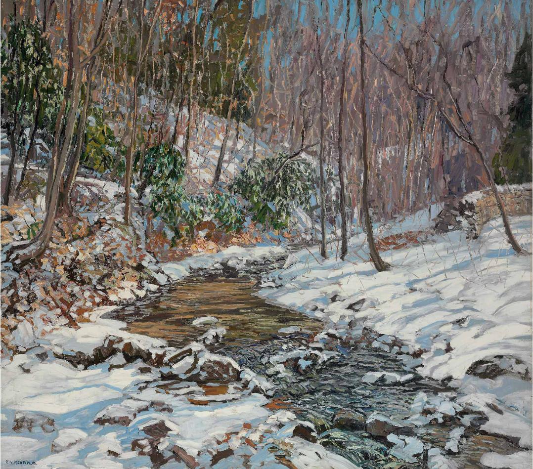 Eye Candy for Today: Edward Redfield winter scene – Lines and Colors