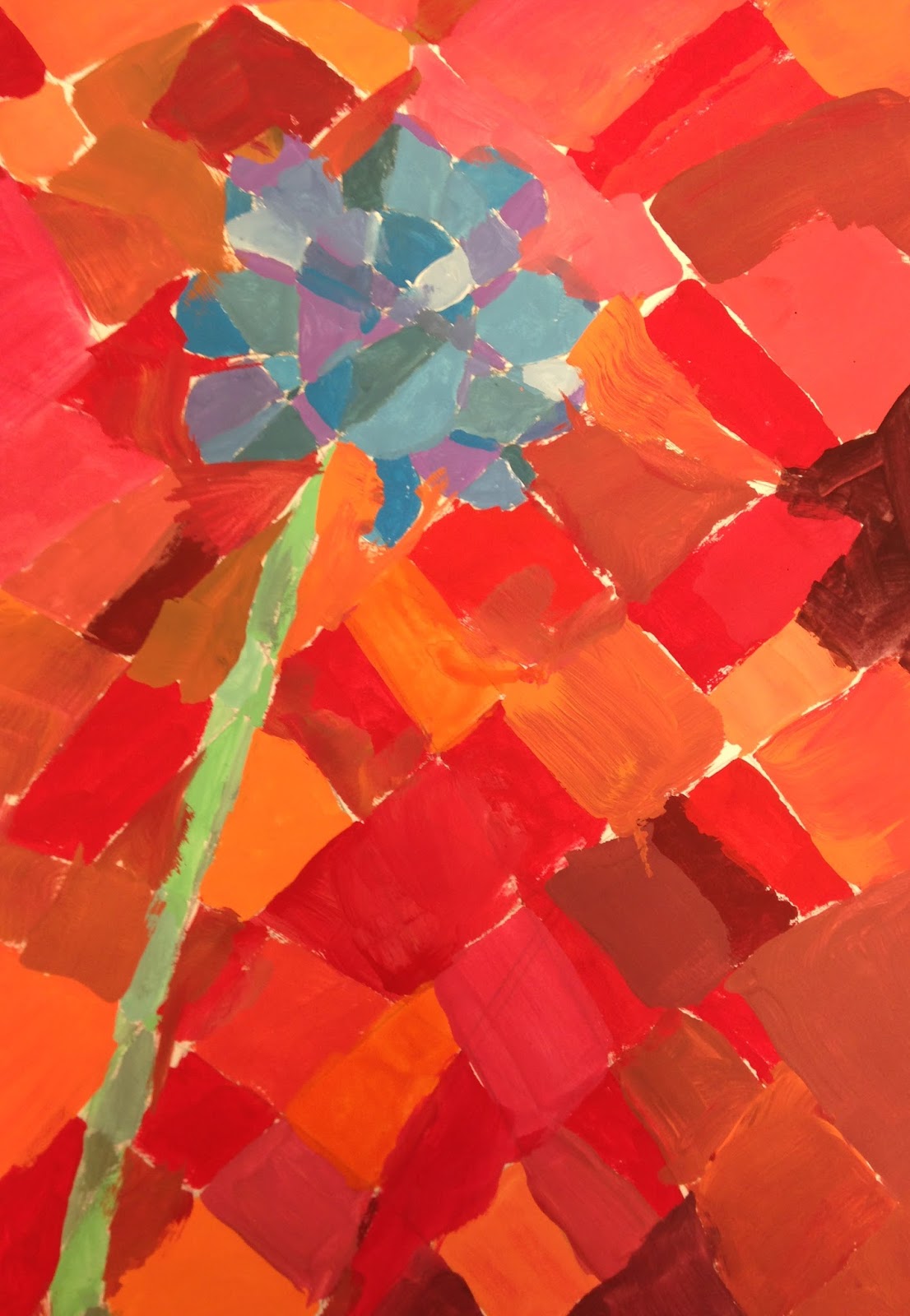 Art Room Blog: 4th Grade Value Change and Complementary Color Rose...