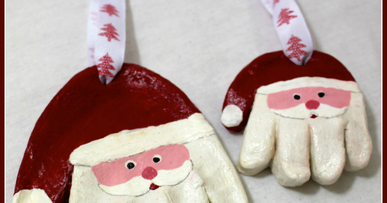 Santa Salt Dough Handprint Ornaments & Easy Salt Dough Recipe - Messy ...