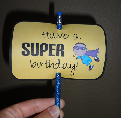 Teachin' Little Texans: "Super" Birthday Pencil Toppers Freebie!