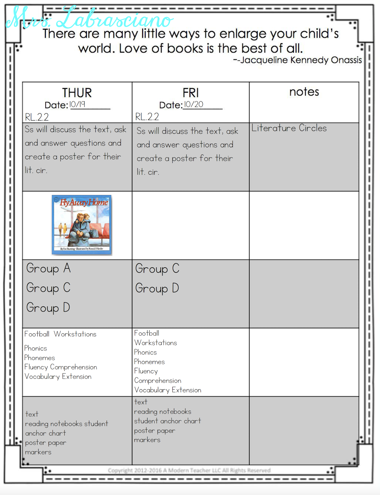 Learning Lessons With Amy Labrasciano: Literature Circles - ELA Lesson ...