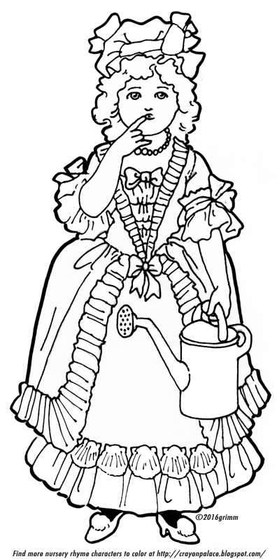 Crayon Palace: Little Mary Quite Contrary Coloring Page