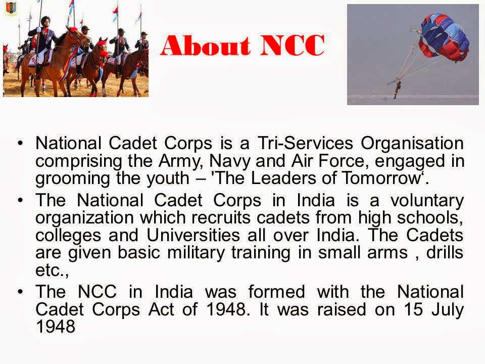 Associate NCC Officer: National Cadet Coprs -PPT Slides