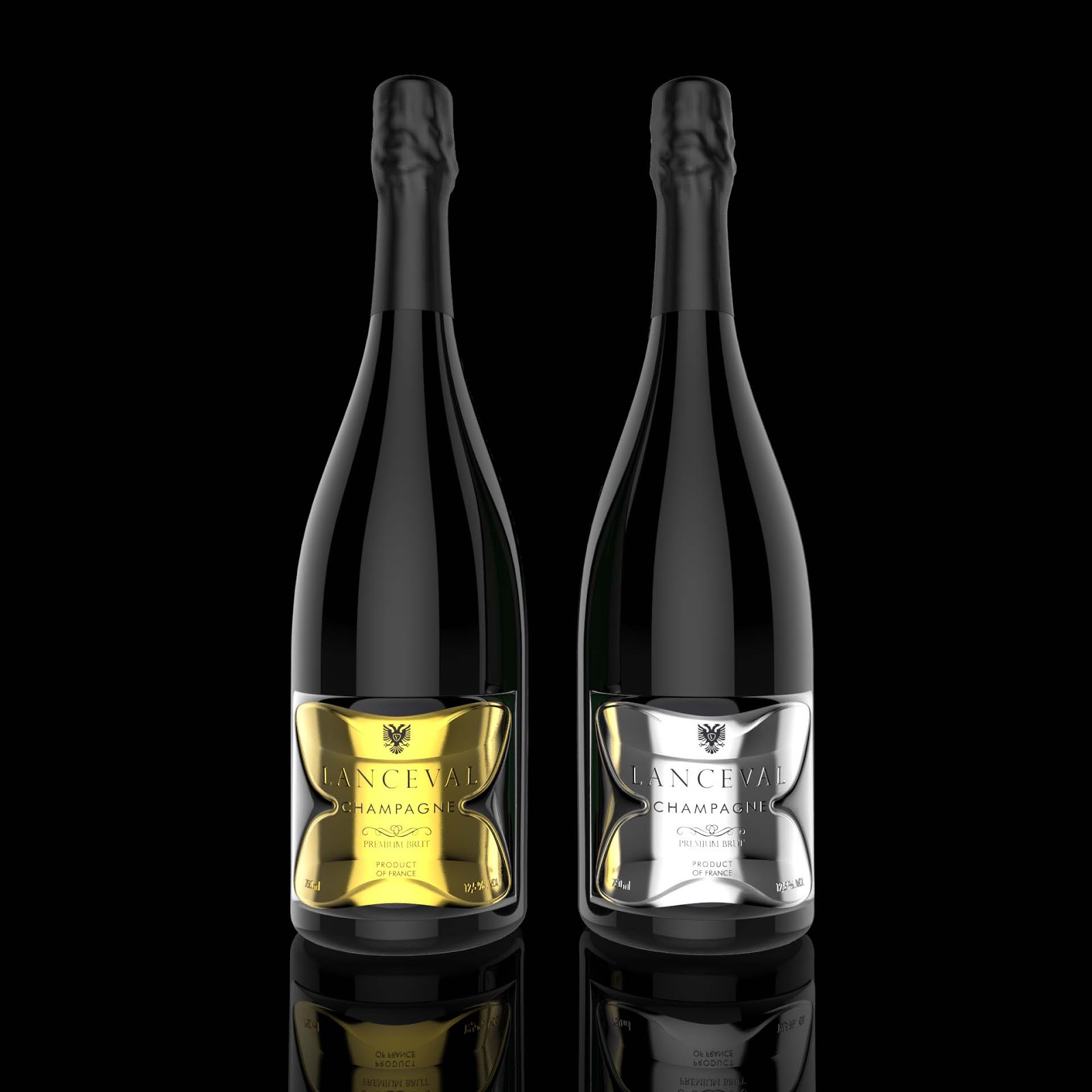 Lanceval Luxus Champagne Liquid Gold & Silver – Packaging Of The World