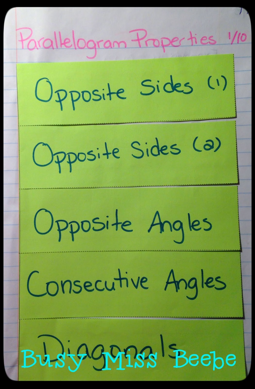 Busy Miss Beebe: Geometry Interactive Notebook - The Seventh Unit