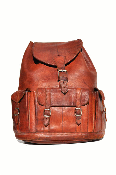 goodbye heart vintage: Vintage Leather Backpack. Vintage Leather Rucksack.