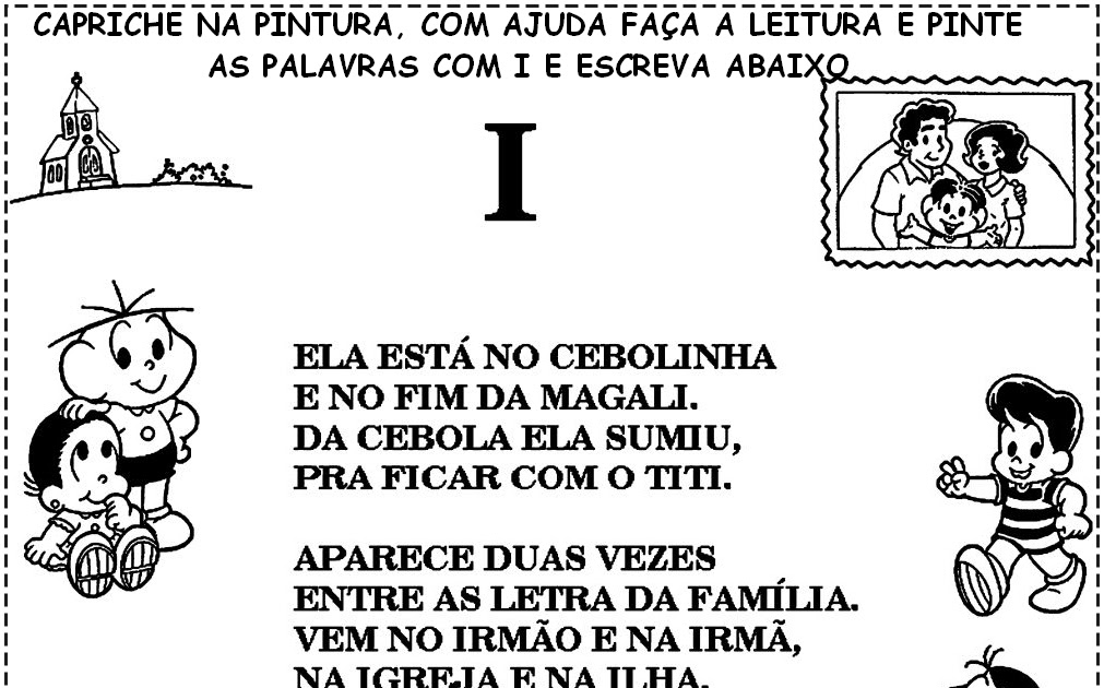 letra i ~ Cantinho das Atividades