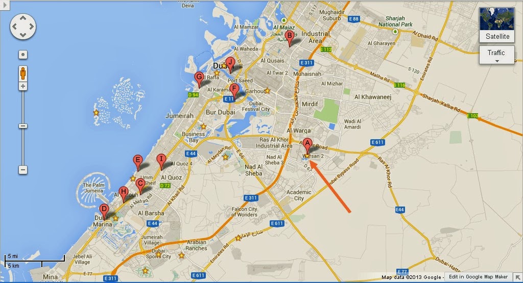 Dubai Hotel Map