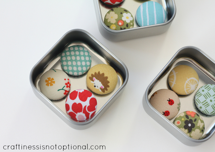 button magnets and a covered button tutorial