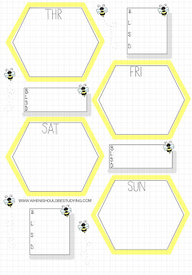 Bee Themed Weekly Bullet Journal Planner Spreads