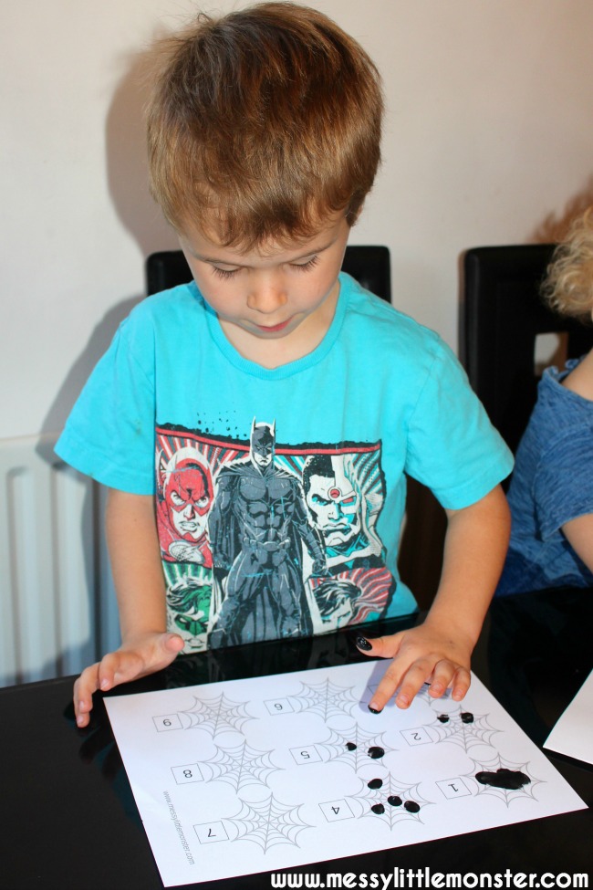 Spiders Web Fingerprint Counting - Messy Little Monster