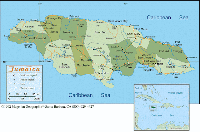 JAMAICA - GEOGRAPHICAL MAPS OF JAMAICA ~ Klima Naturali™