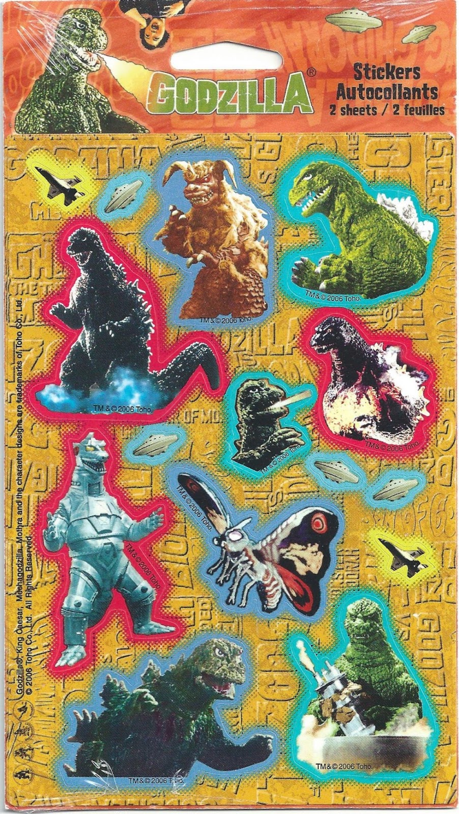 the sphinx: Godzilla Origins Stickers (American Greetings, 2006)