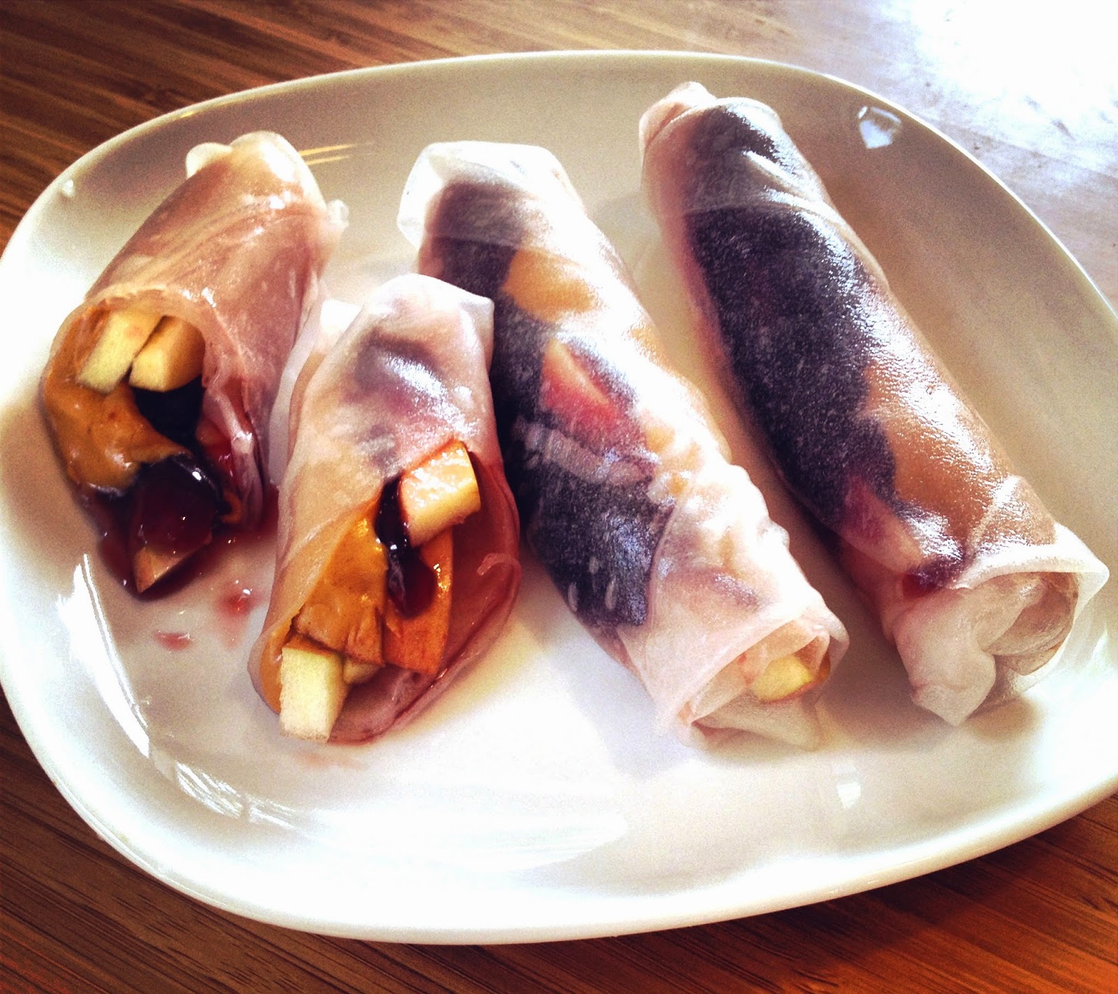 PB&J and Apples Rice Paper Roll-Up (Gluten-Free)