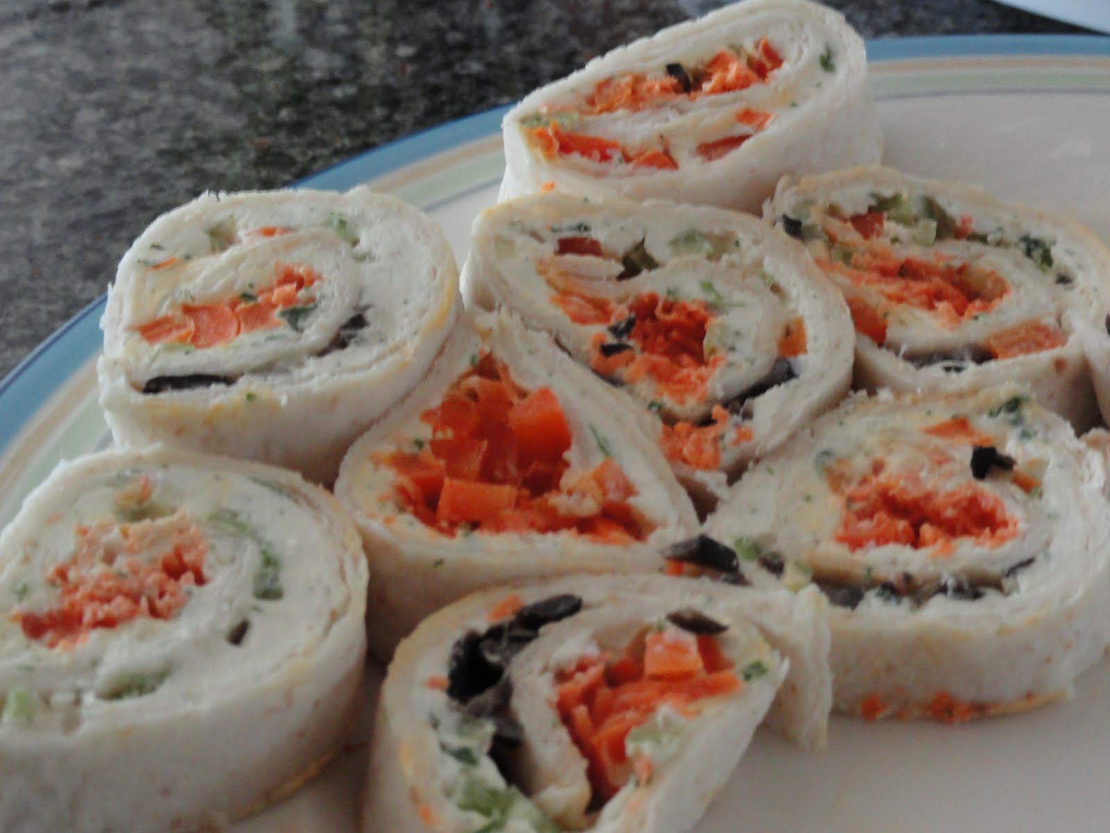 Caitlin's Cookbook: Tortilla Pinwheel Wraps