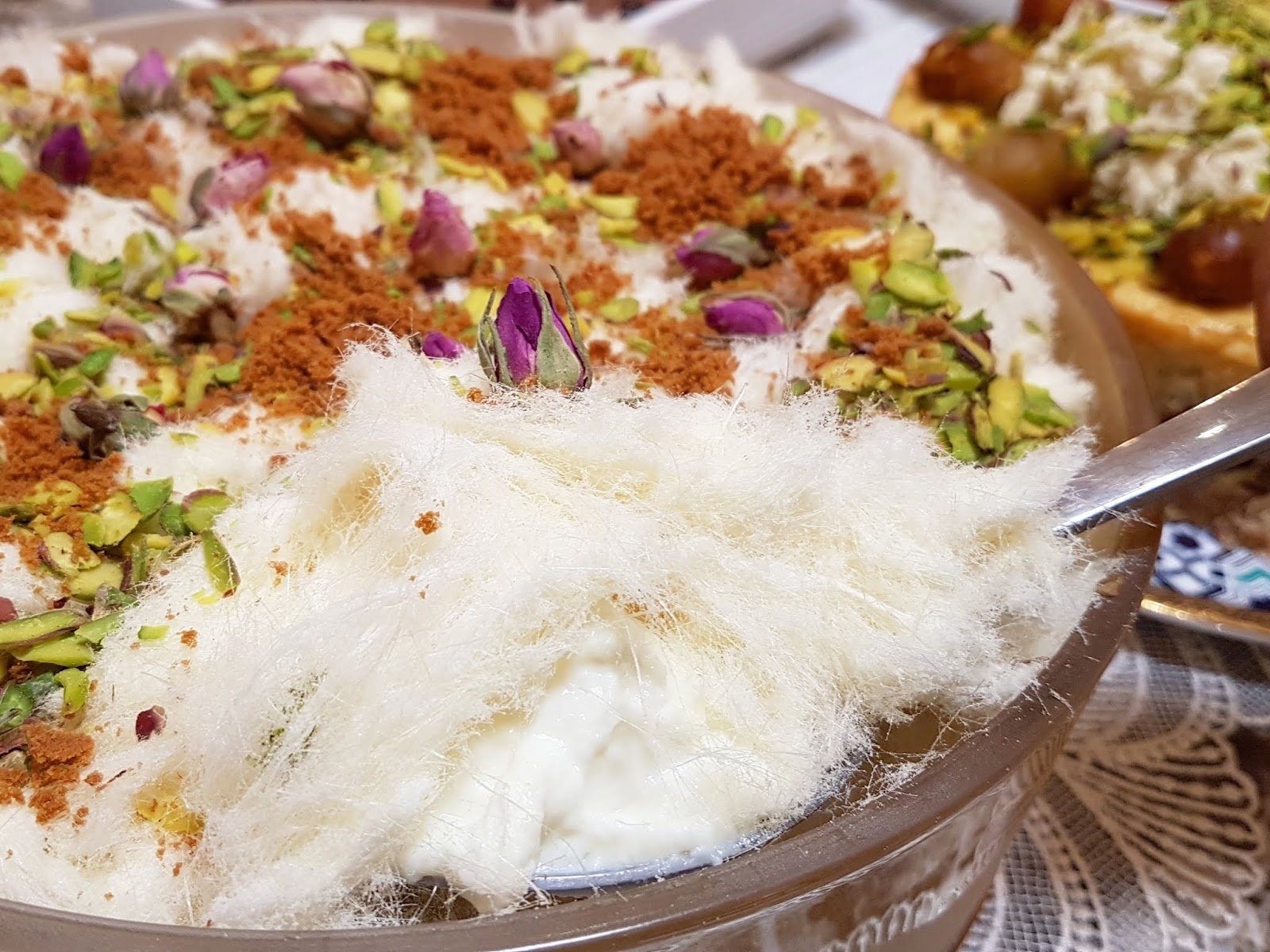 Maryam's Culinary Wonders: 1249. Ghazleeya (Arab Cotton Candy Dessert)