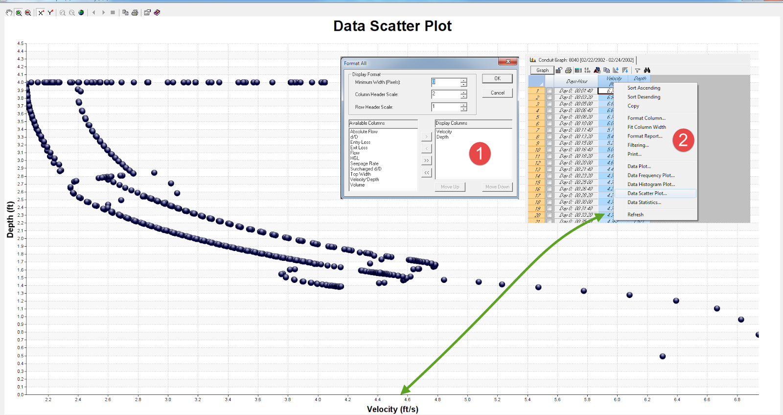 How to Make Scatter Graphs in InfoSWMM and H2OMap SWMM