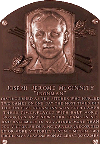 New York Giants Hall of Fame Pitcher: "Iron" Joe McGinnity (1902-1908)