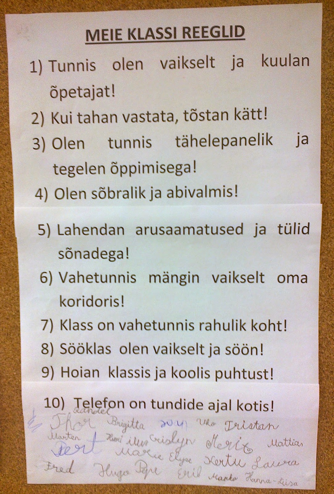 3. b klassi lood: MEIE KLASSI REEGLID