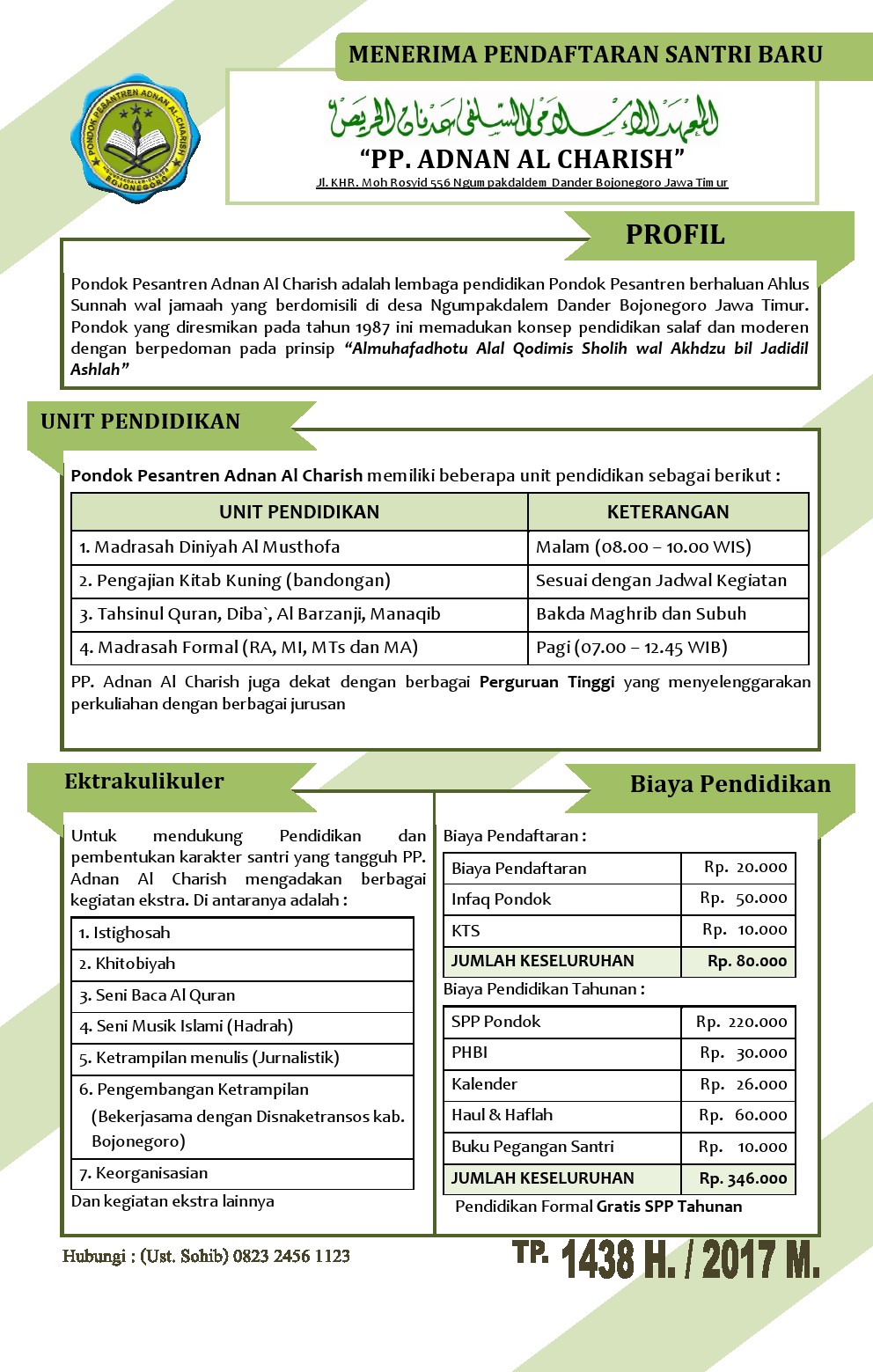 PENERIMAAN SANTRI BARU - ADNAN AL CHARISH