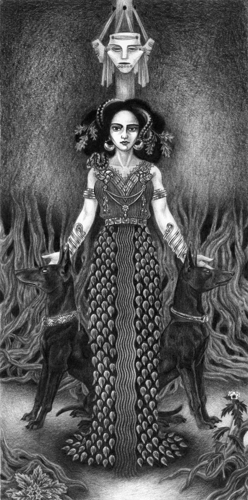 Amused Grace: Hekate Black and White