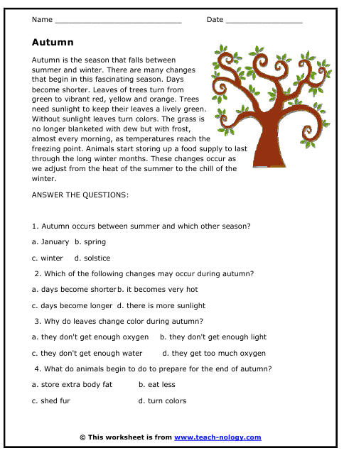 OUR ENGLISH CLASS: Reading about Autumn