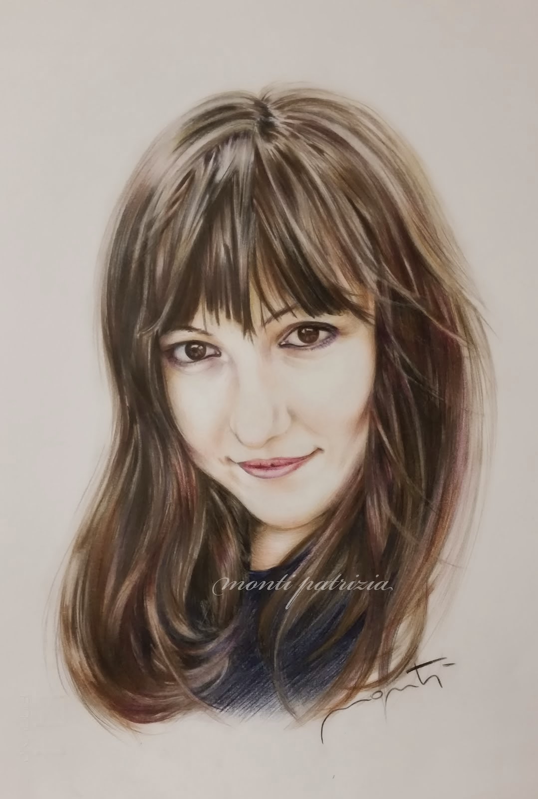 Dipinti e disegni: gattino ritratto a matite colorate su carta Fabriano