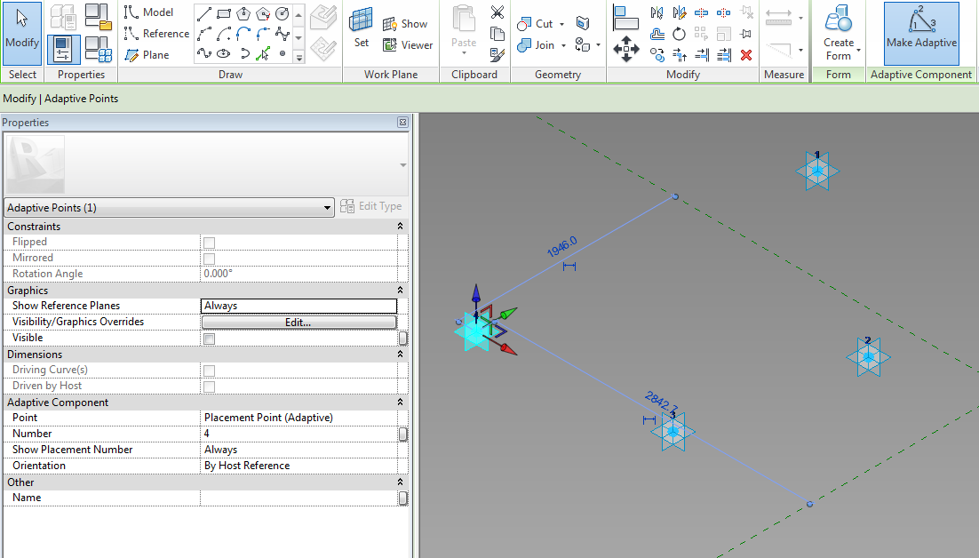 Ik Leer BIM: Adaptive Family in Revit - basis