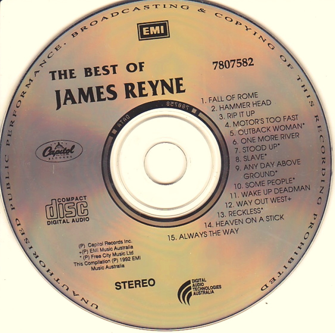 Willy's rock: JAMES REYNE / the best of 1992