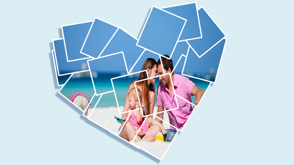 Collage en forma de corazon con PowerPoint