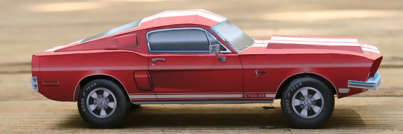 1968 Ford Mustang Shelby GT500 KR Paper Model | Paperized Crafts