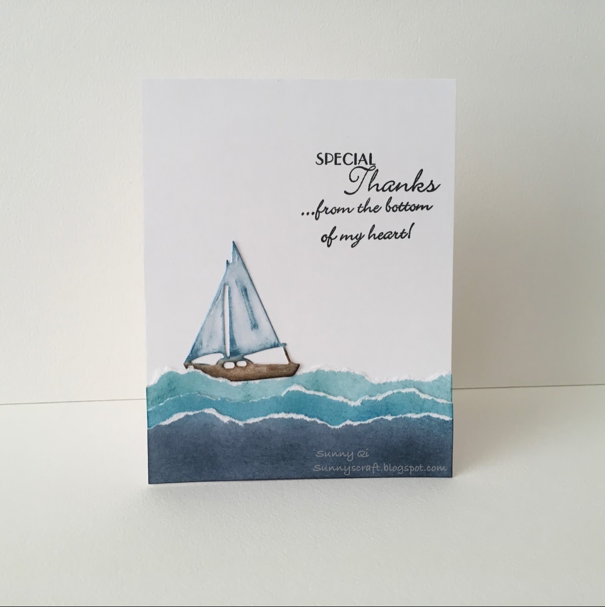 Sunny's Craft: Sailing boat thanks card