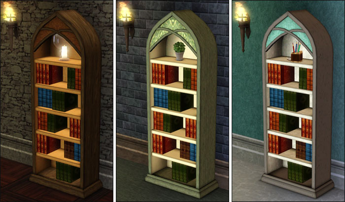 My Sims 3 Blog: Gothic Revival Bookcase by Kate