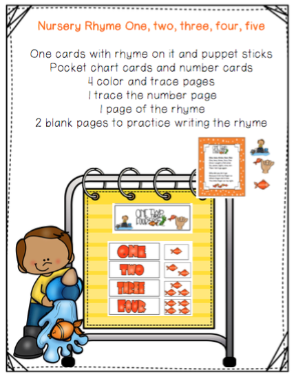 Nursery Rhyme 1, 2, 3, 4, 5 ~ Preschool Printables