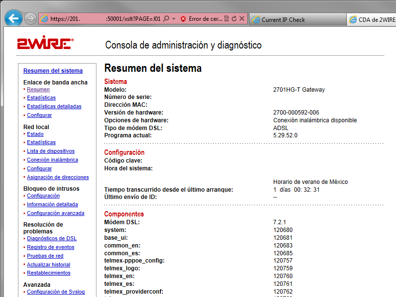 Otro Blog: Como entrar a tu módem 2wire de Telmex por el puerto 50001 ...
