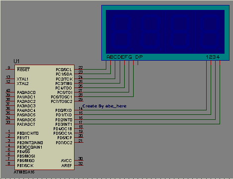 Belajar Sintaks: Rangkaian Seven Segment 4 Digit Dengan CVAVR