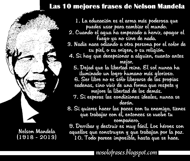 No Solo Frases: Las 10 mejores frases de Nelson Mandela
