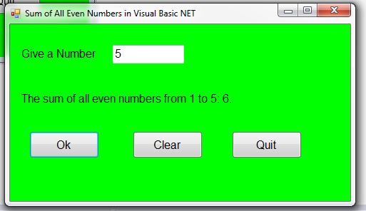 Free Programming Source Codes And Computer Programming Tutorials Sum Of Even Numbers In Visual