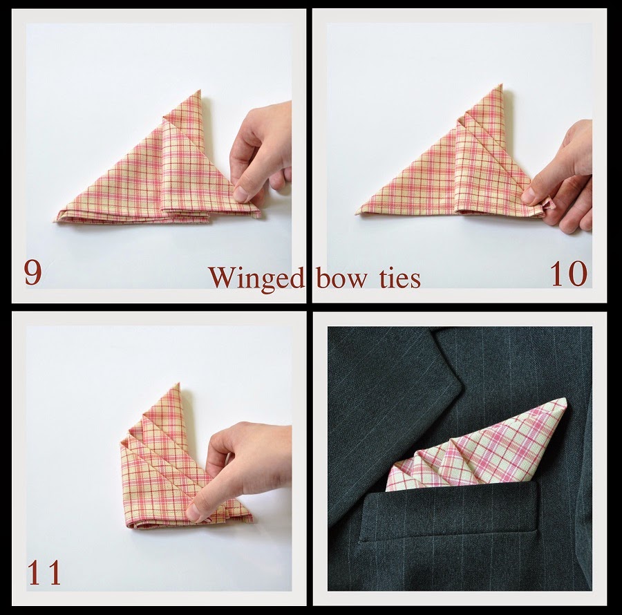 Winged bow ties: TUTORIAL: how to fold a pocket square