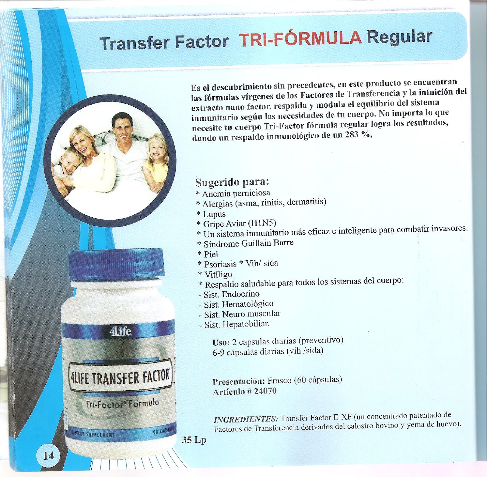 TRANSFER FACTOR TRI-FORMULA REGULAR ~ SALUD FINANCIERA