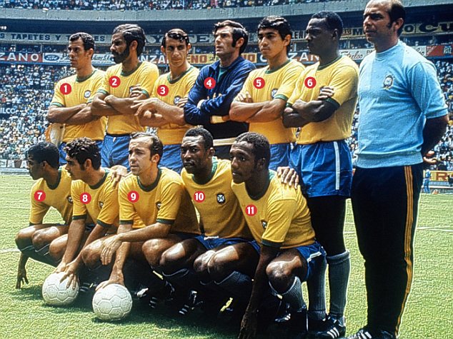 Football teams shirt and kits fan: Brazil World Cup 1970 kits