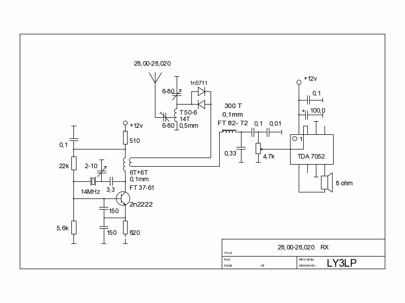 LY3LP laboratory: TDA 7052 28MHz receiver
