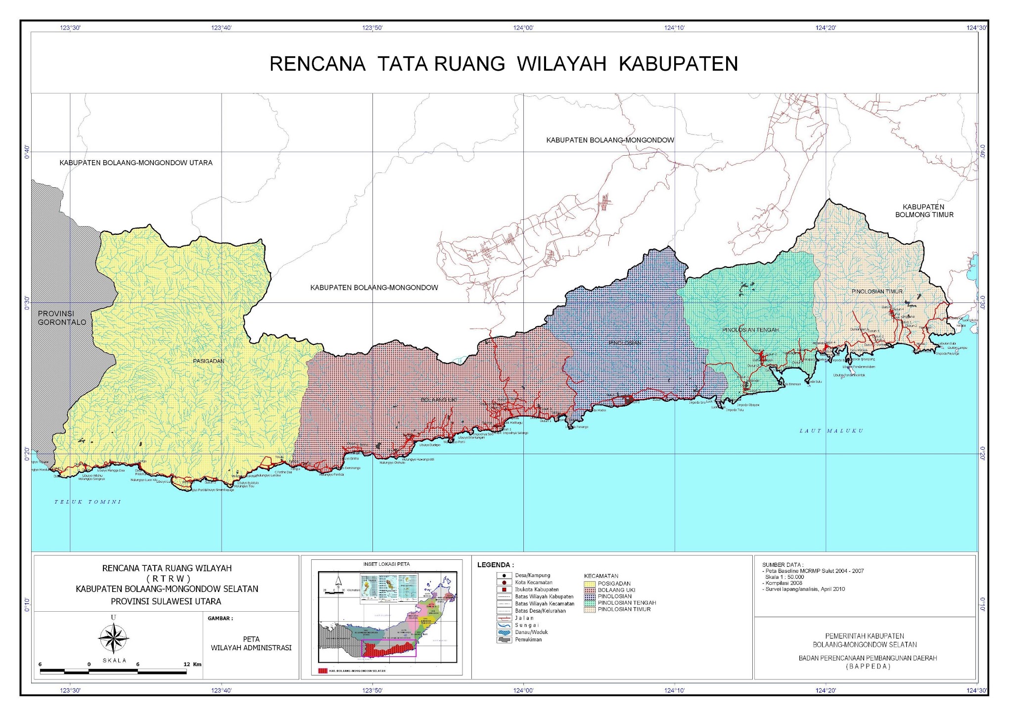 Peta Kabupaten Bolaang Mongondow Selatan