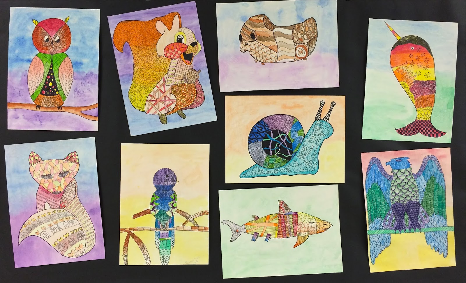 Sixth Grade Art with Mrs. Baxter: Animal Zentangle Project: Drawing and ...